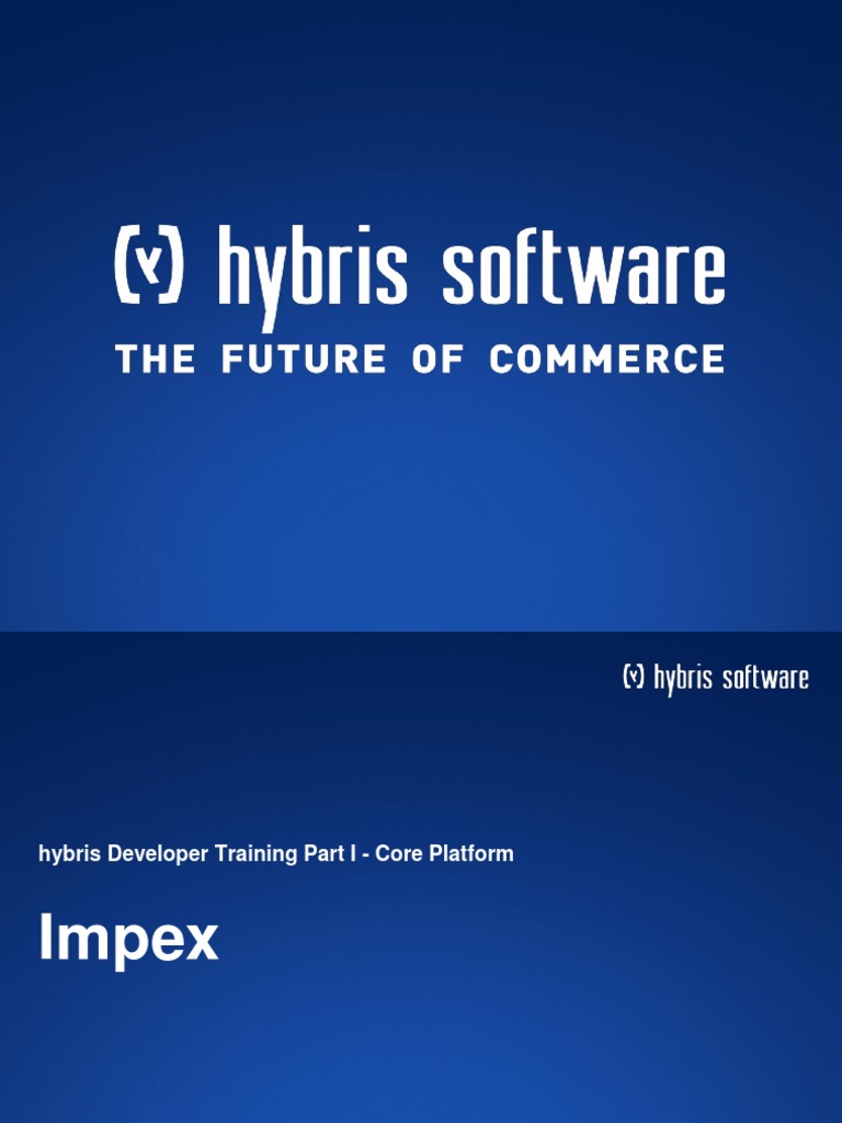 Hybris Developer Training Part I Core Platform Module 07 Import And Export Pdf Download