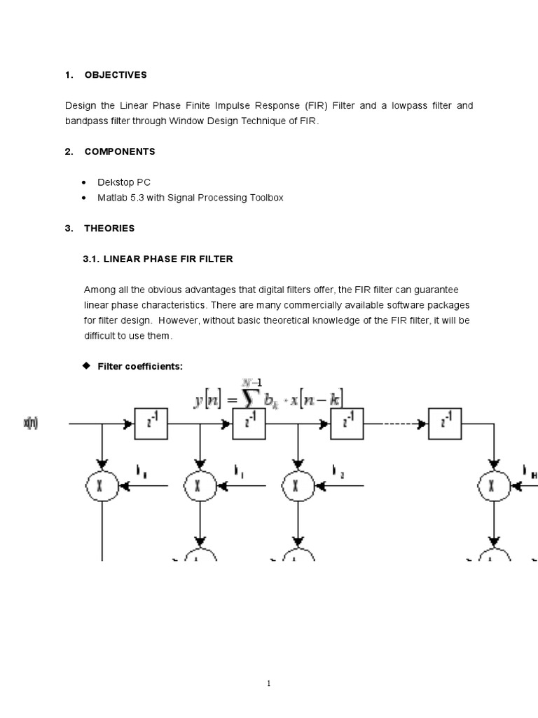 Linear Phase Finite Impulse Response | PDF | Telecommunications Engineering | Signal Processing