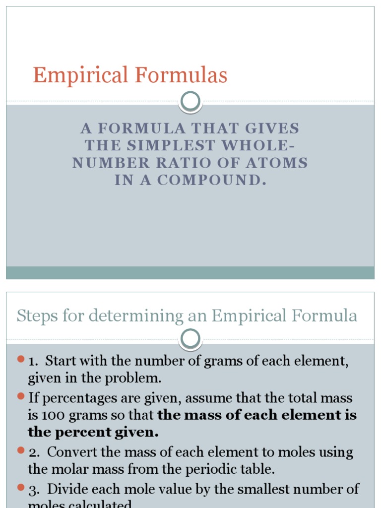 Finding Empirical Formulas Easily | PDF