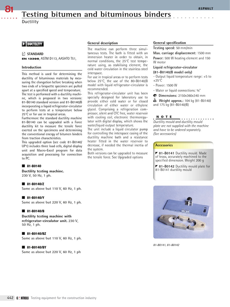 Measuring the Ductility of Bituminous Materials Through Elongation ...