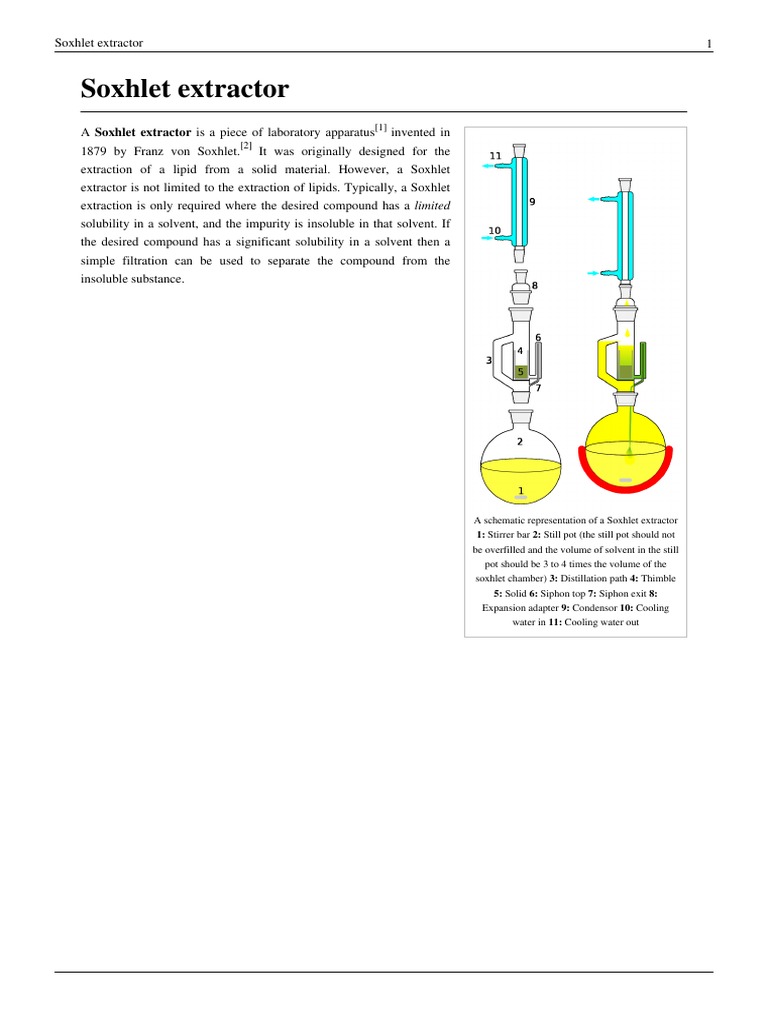 Soxhlet Extractor | PDF | Laboratory Equipment | Homogeneous Chemical ...