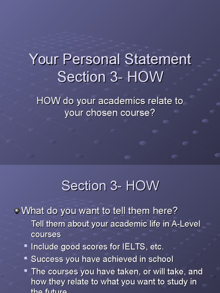 Your Personal Statement Section 3 | PDF | Gce Advanced Level (United ...