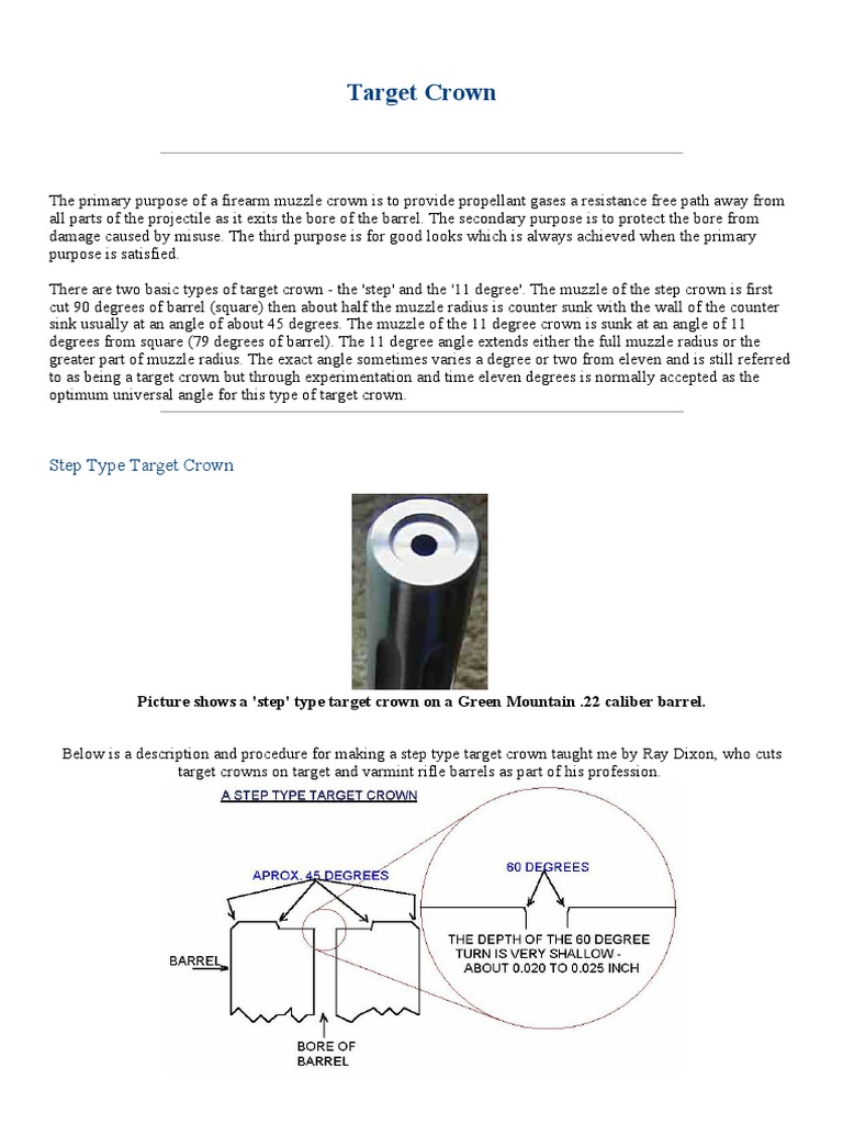 Step Type Target Crown | PDF | Caliber | Rifle