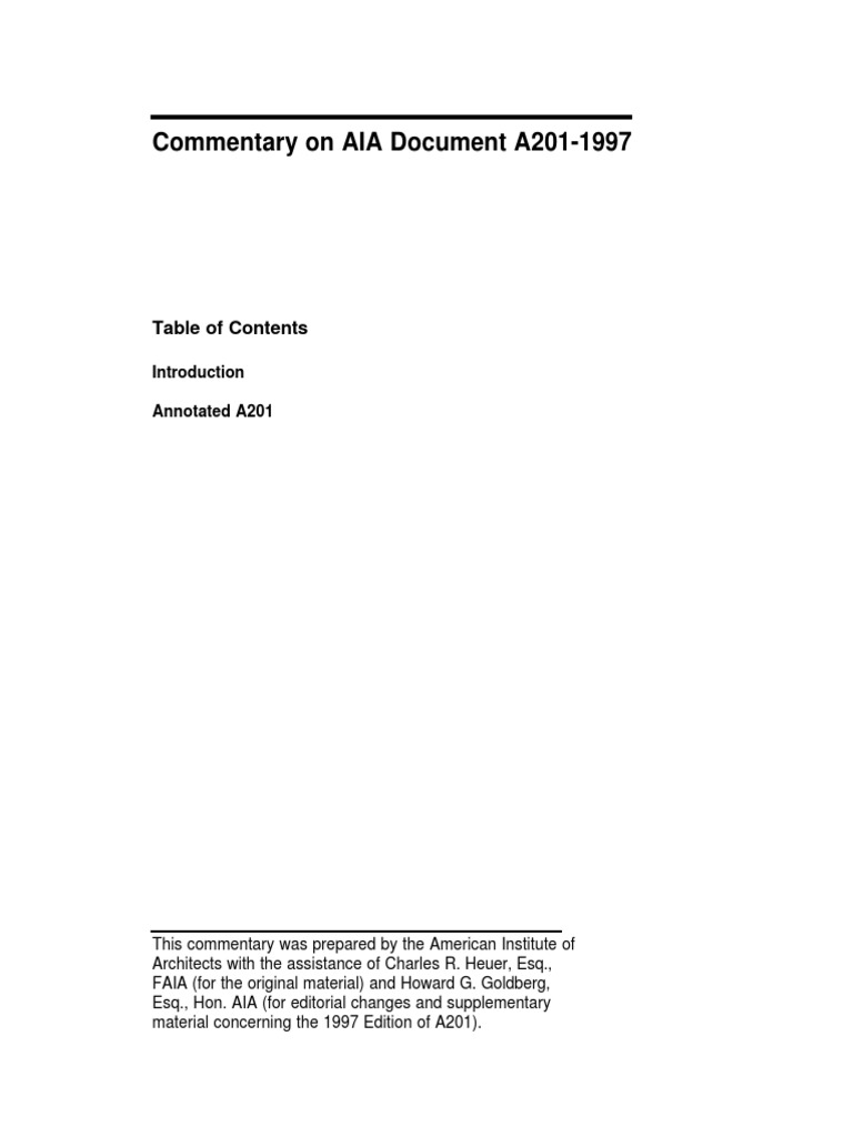 AIA A201 Commentary | General Contractor | Specification (Technical ...