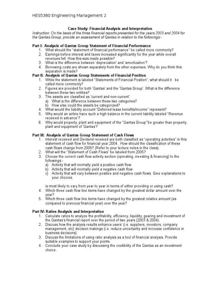 Qantas Financial Analysis Case Study | PDF | Investing | Balance Sheet