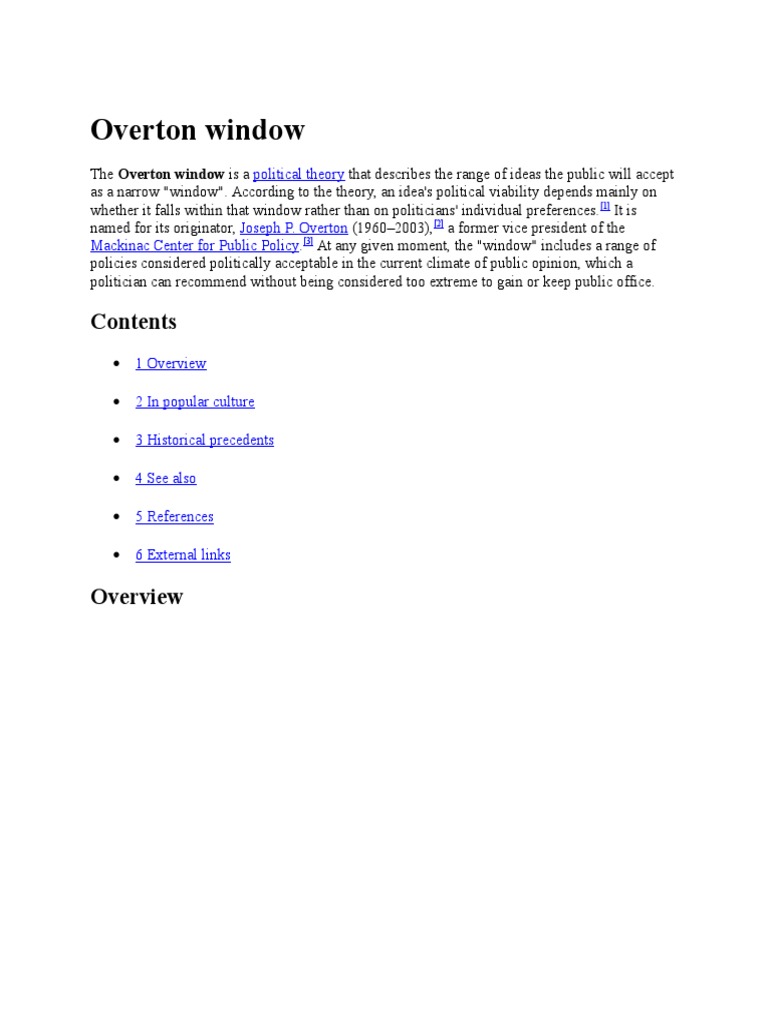 Overton Window | PDF | Political Science | Public Sphere
