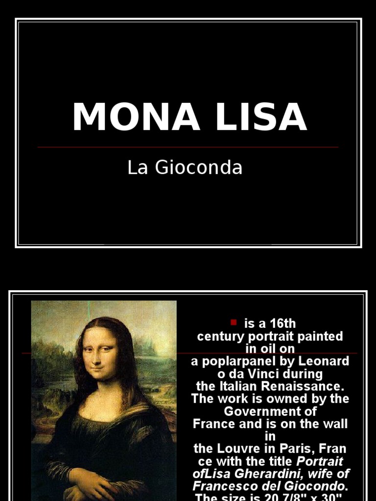 Mona Lisa | PDF | Paintings