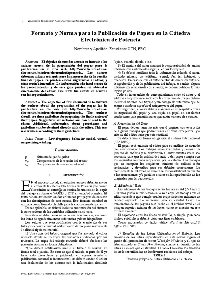 Formatos y Normas para La Publicacion de Un Paper | PDF | Bibliografía ...