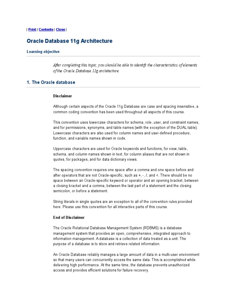 Oracle Database 11g Database Architecture and ASM | PDF | Oracle ...