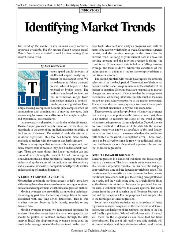 Identifying Market Trends | PDF | Linear Trend Estimation | Coefficient ...