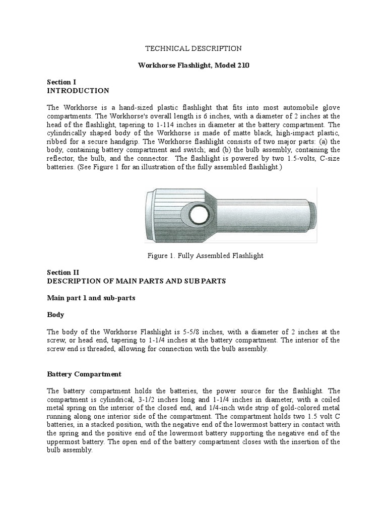 Sample Technical Description Essay - Workhorse Flashlight | PDF ...