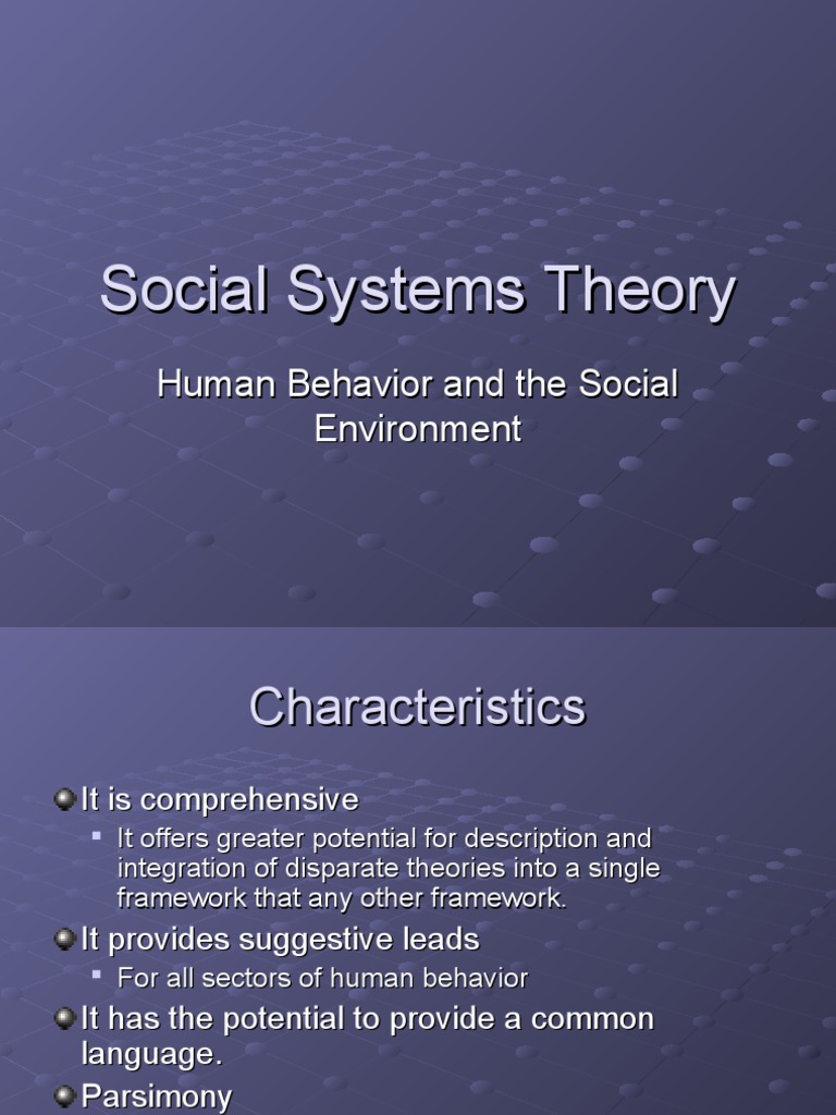 Social Systems Theory | PDF | System | Systems Theory