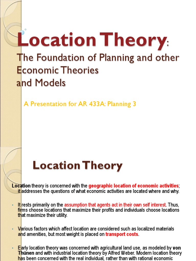 AR433A Location Theory W7 | PDF | Economics | Economies