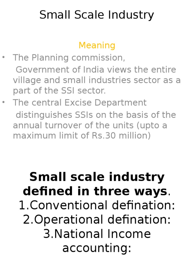Small Scale Industry | PDF
