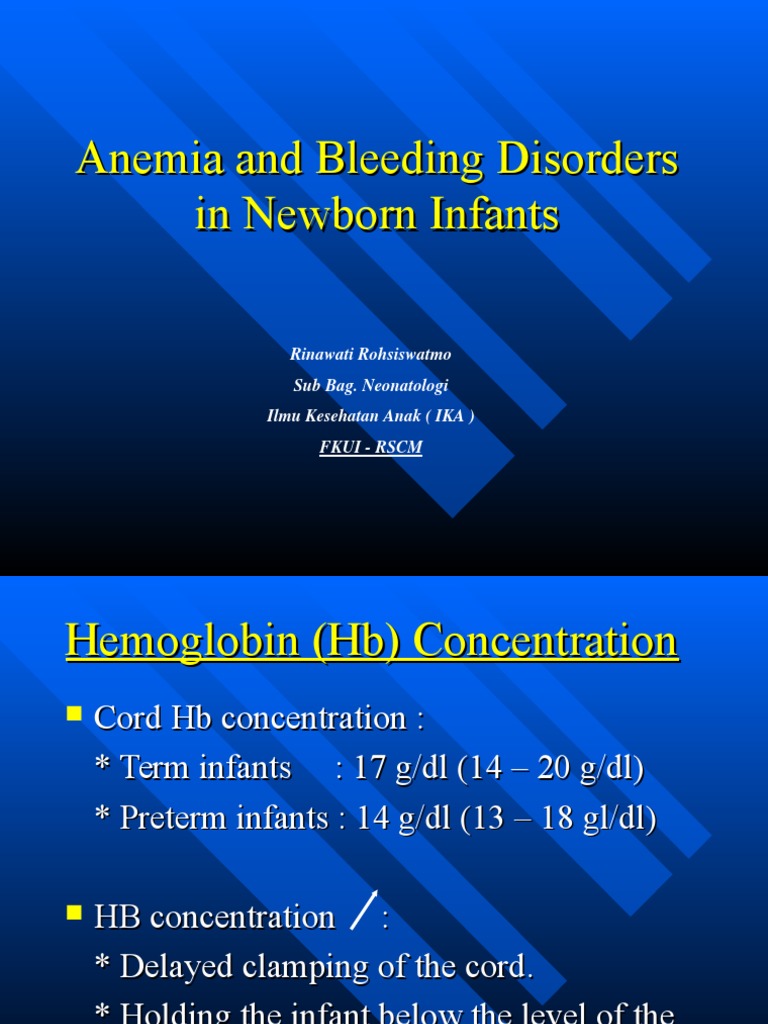 Anemia & Bleeding Disorders | PDF | Anemia | Bleeding