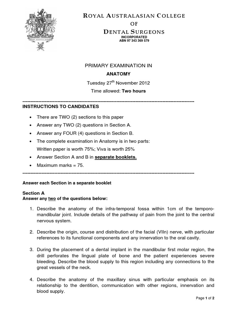 R A C D S: Primary Examination in | PDF