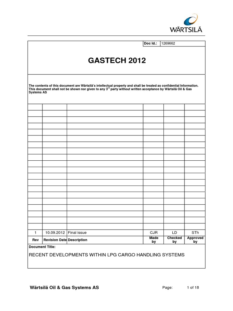 Wartsila SP Technical Paper LPG Systems PDF | PDF | Liquefied Natural ...