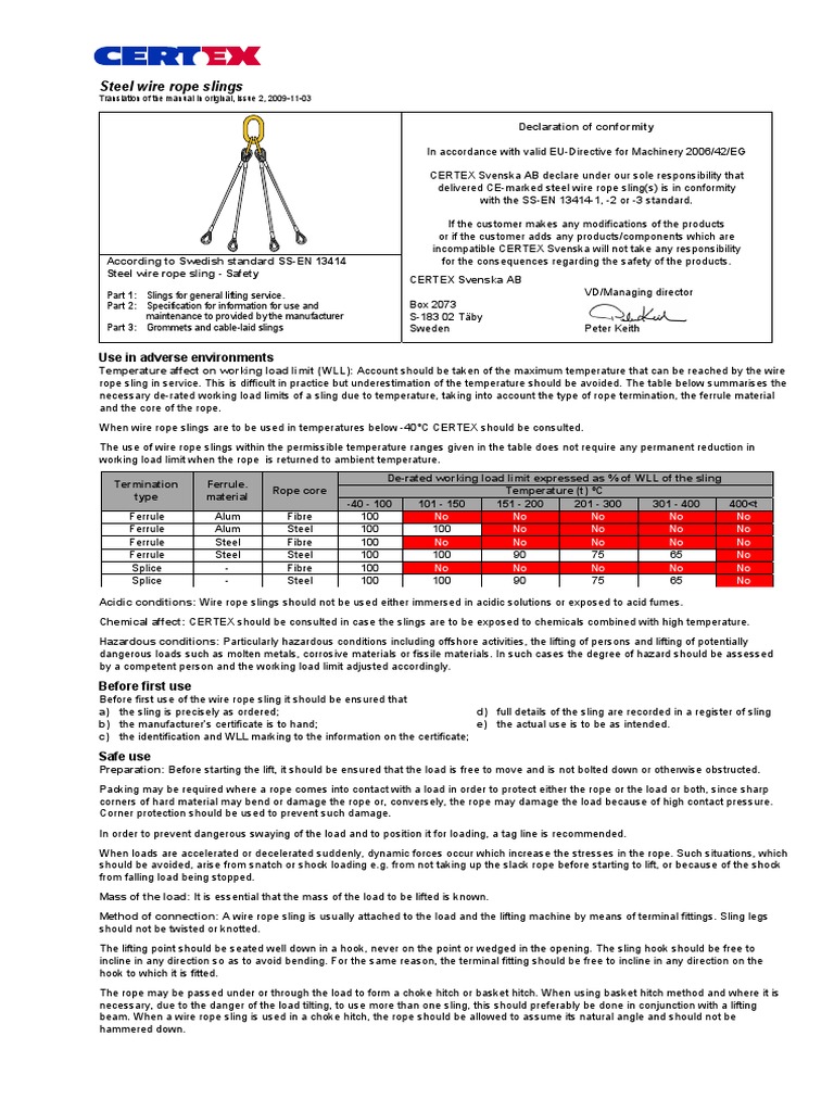 User Manual Wire Rope Sling | PDF | Rope | Corrosion