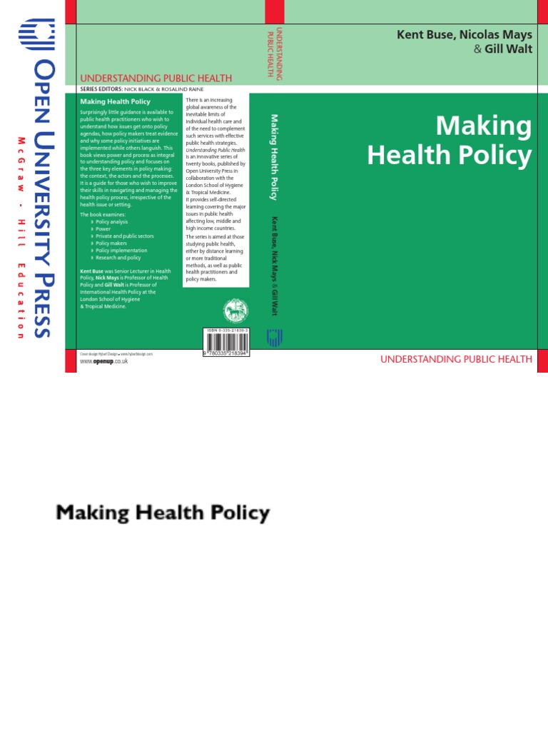 Making Health Policy | PDF | Policy | Policy Analysis