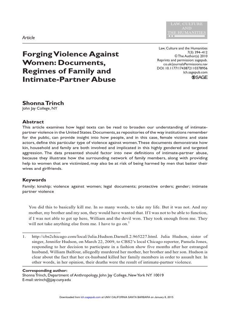 Trinch Intimate Partner Violence | PDF