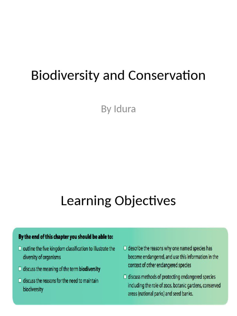 Biodiversity and Conservation | PDF | Cell (Biology) | Eukaryotes