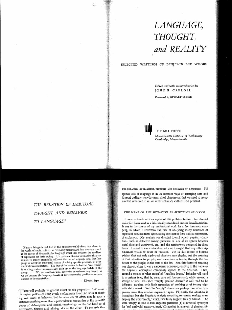 Whorf: Language, Thought, and Reality | PDF | Noun | Adverb