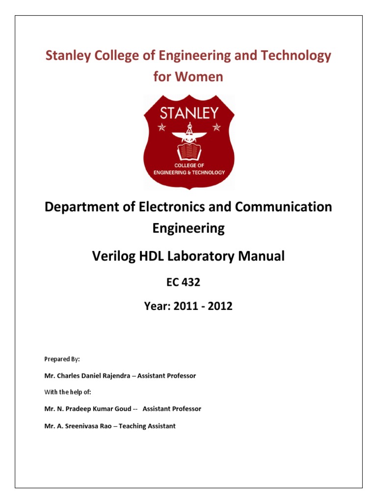 Verilog HDL Lab Manual | Download Free PDF | Hardware Description Language | Field Programmable ...