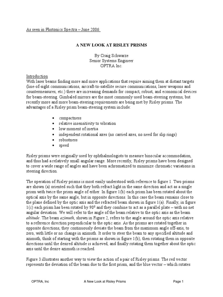 Risley Prisms Beam Steering | PDF | Prism | Optics