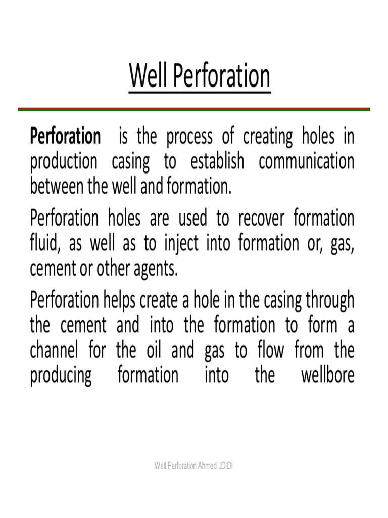 Well Perforation.pdf | Casing (Borehole) | Bullet
