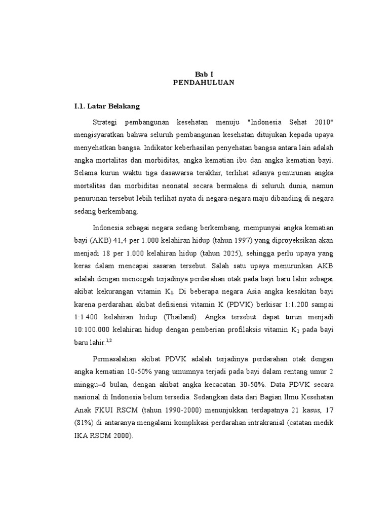 Pemberian Vitamin K Pada Bayi Baru Lahir | PDF