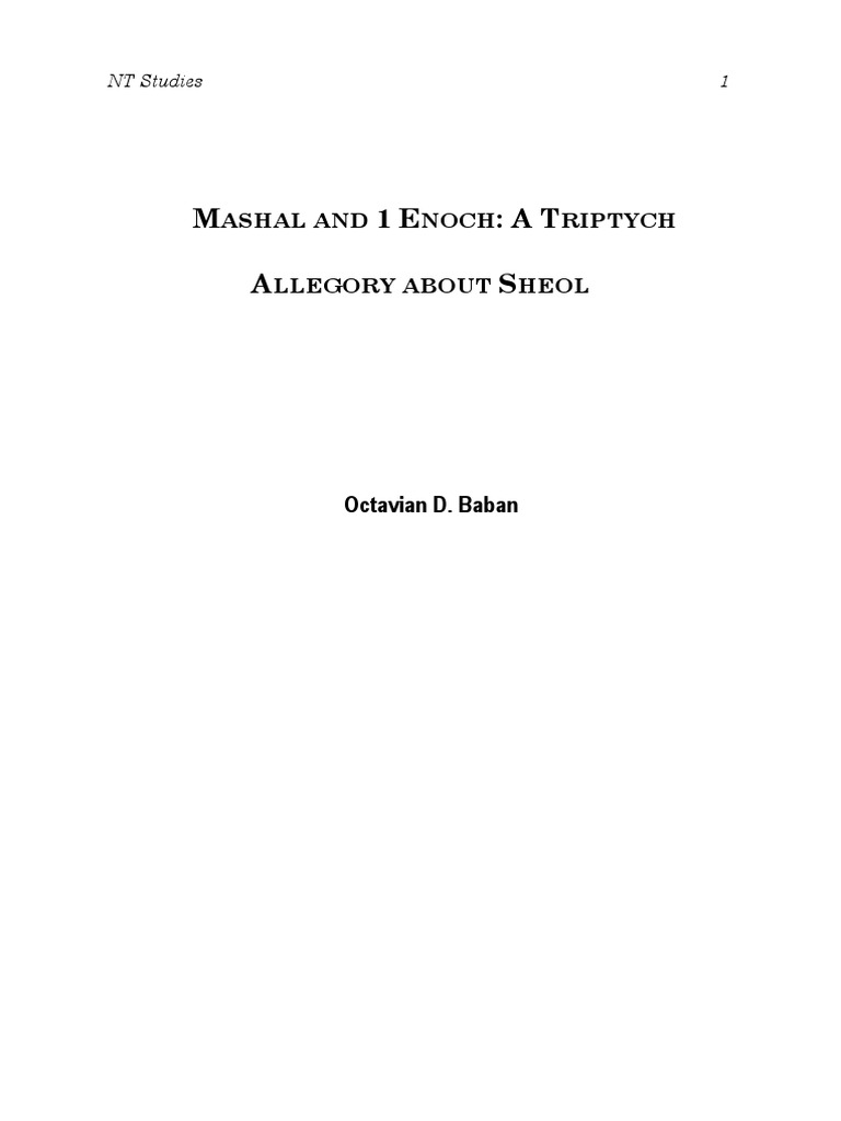 Mashal and 1 Enoch: Sheol Allegory Analysis | PDF | Book Of Enoch ...