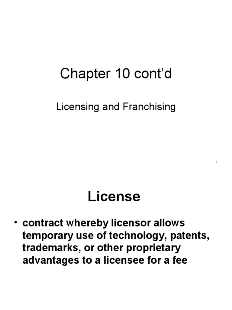 Chapter 10 (2ed) 2 | PDF | Franchising | License