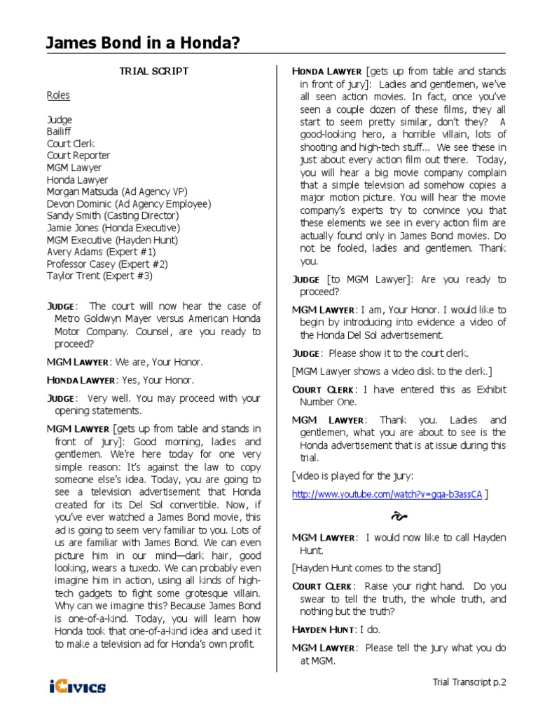 James Bond Script | PDF | Witness | James Bond