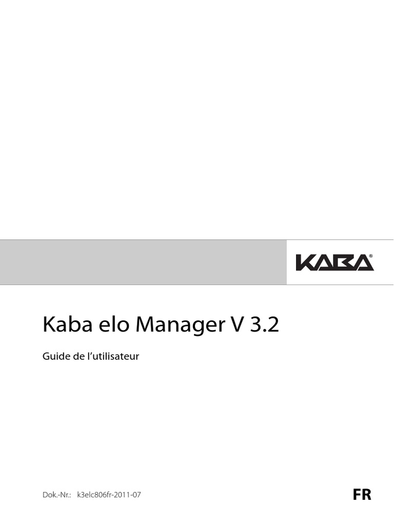 Guide de L Utilisateur Kaba Elo Manager V 3 2 | PDF | Microsoft Windows ...