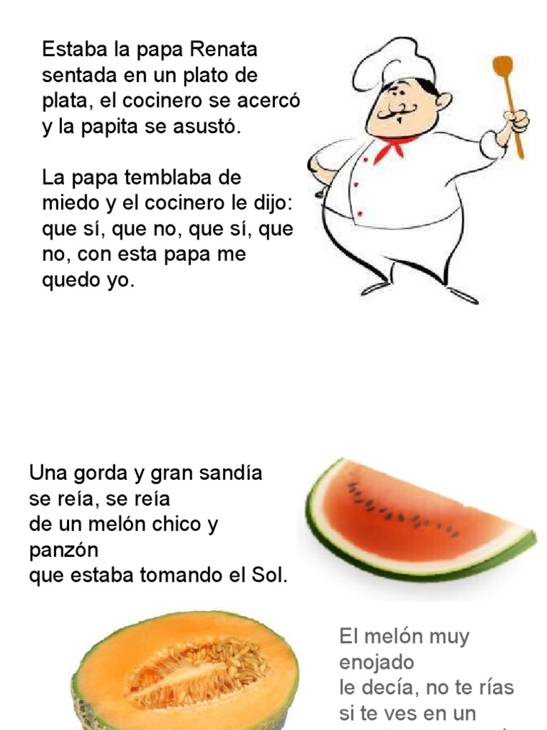 Rimas Cortas de Frutas y Verduras | PDF