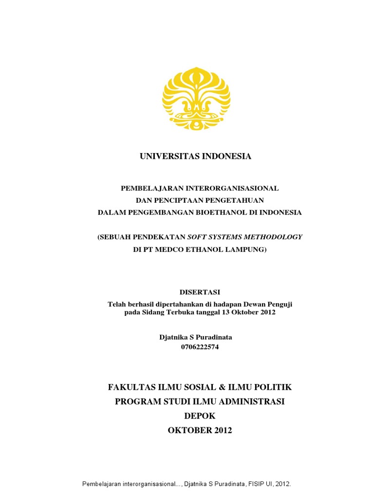 Disertasi SSM UI | PDF
