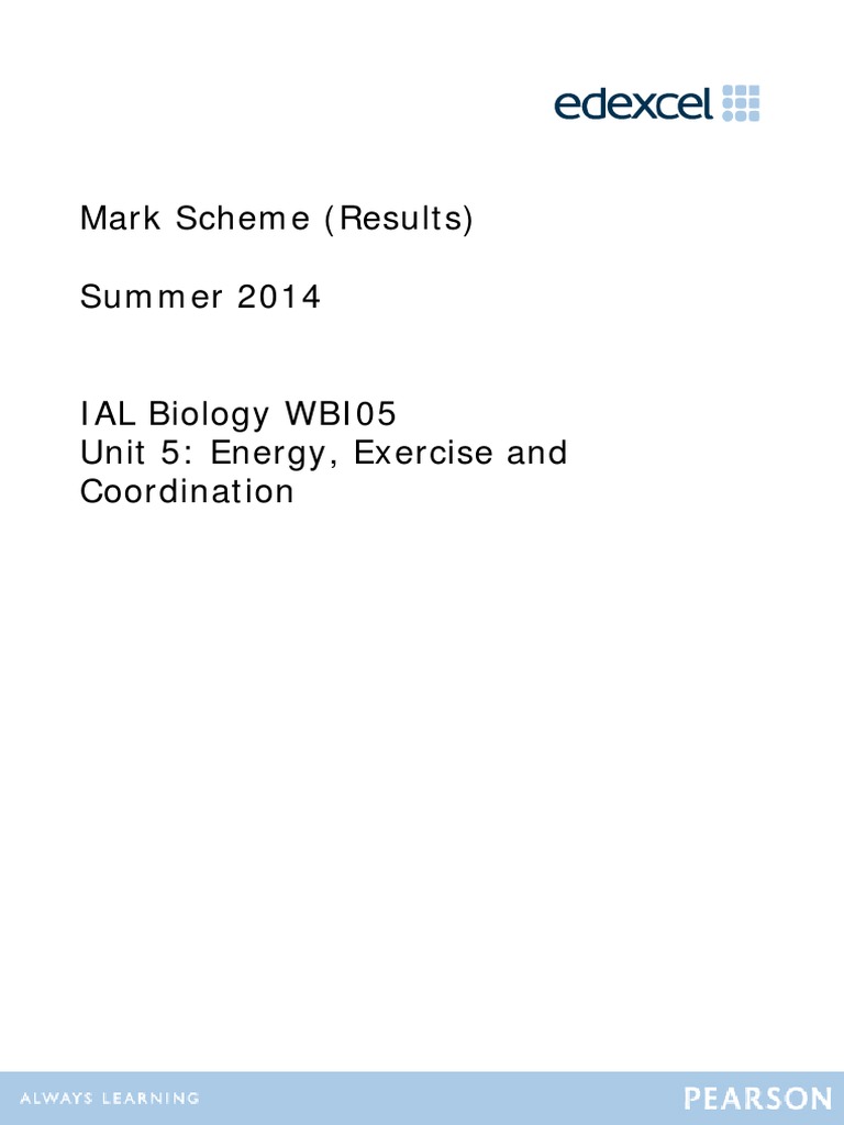 Edexcel IAL Biology Unit-5 June 2014 Mark Scheme | PDF | Action ...