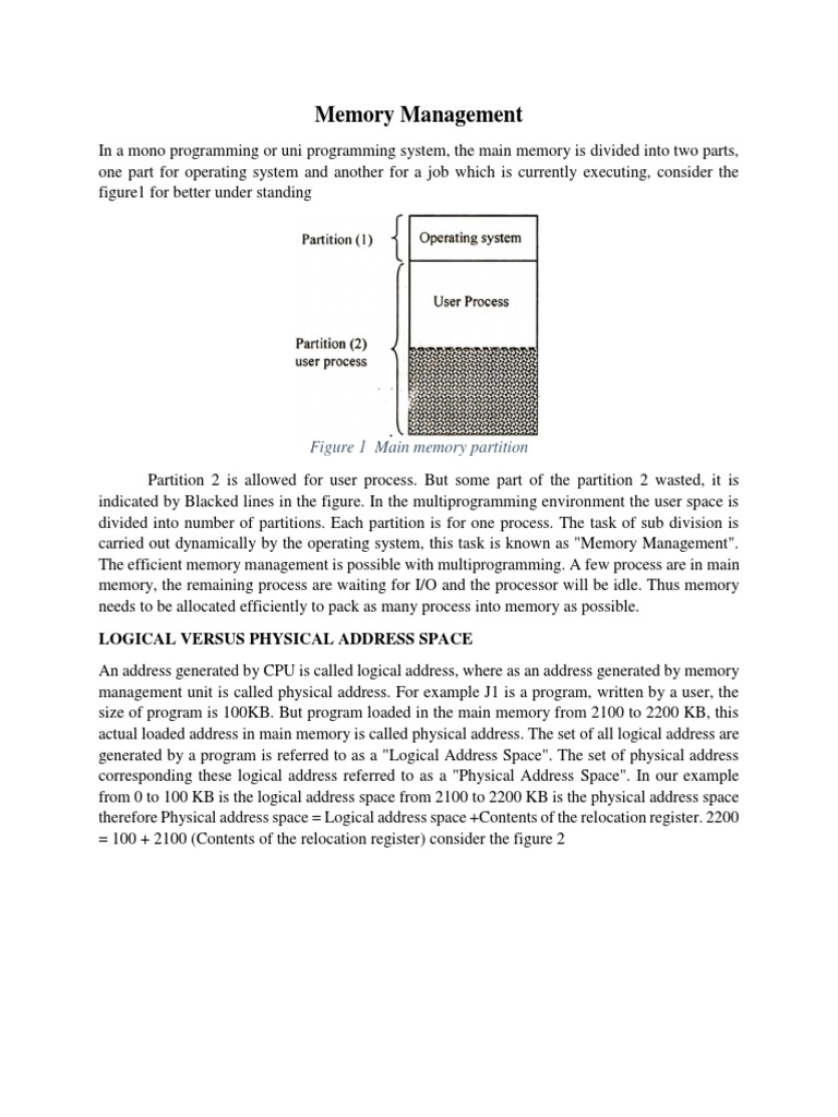 Memory Management | PDF | Process (Computing) | Computer Data Storage