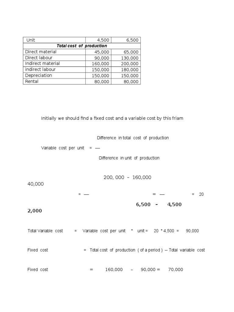 Fixed and Variable Cost Analysis | PDF