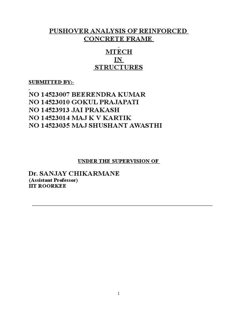 Pushover Analysis of Multi Storey Building | PDF | Strength Of ...