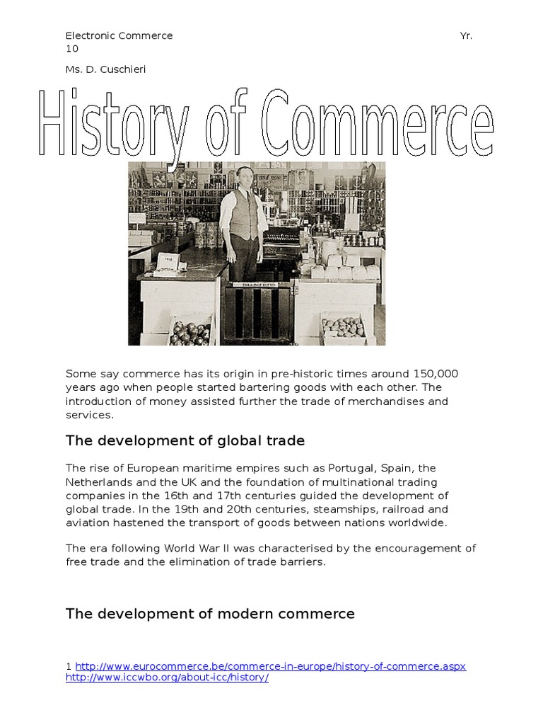 The Evolution of Commerce: From Bartering to E-Commerce | PDF | Retail ...