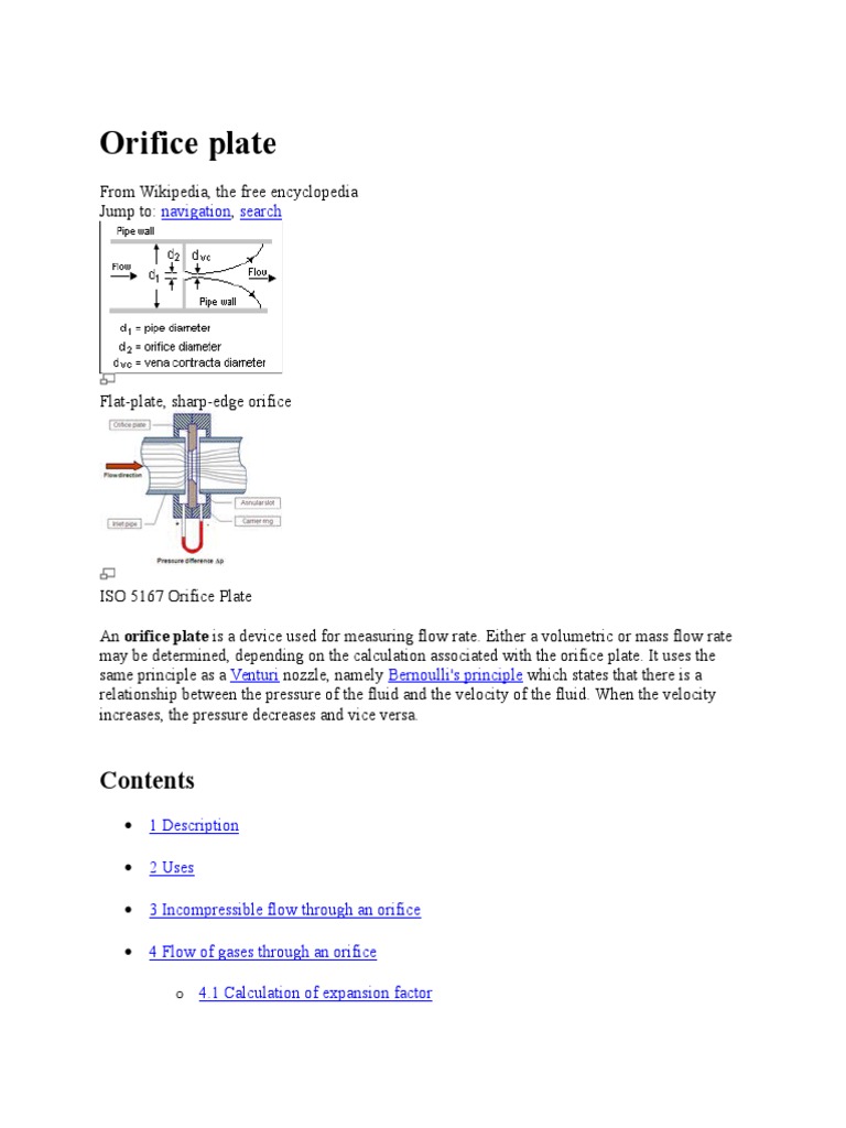 Orifice Plate | PDF | Fluid Dynamics | Flow Measurement