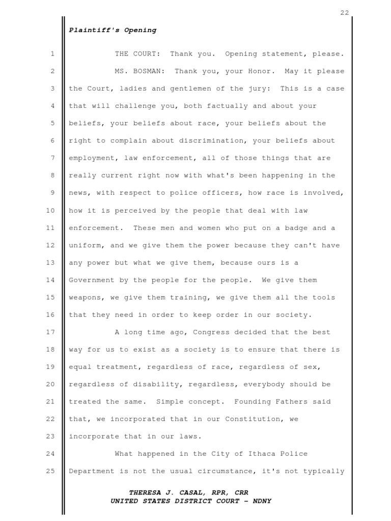 Opening Statements | PDF | Complaint | Discrimination