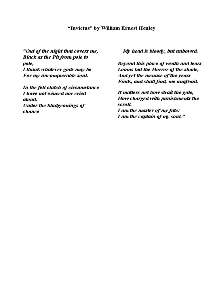 Invictus | PDF | Poetry