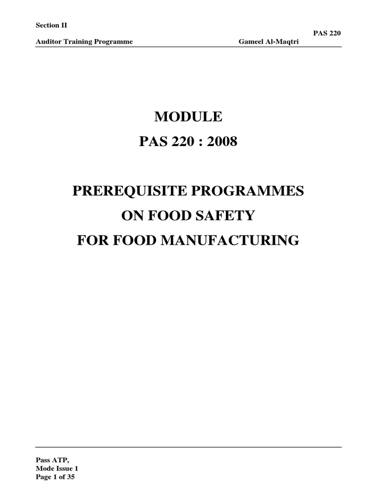 Pas 220 2008 | PDF | Hygiene | Drinking Water