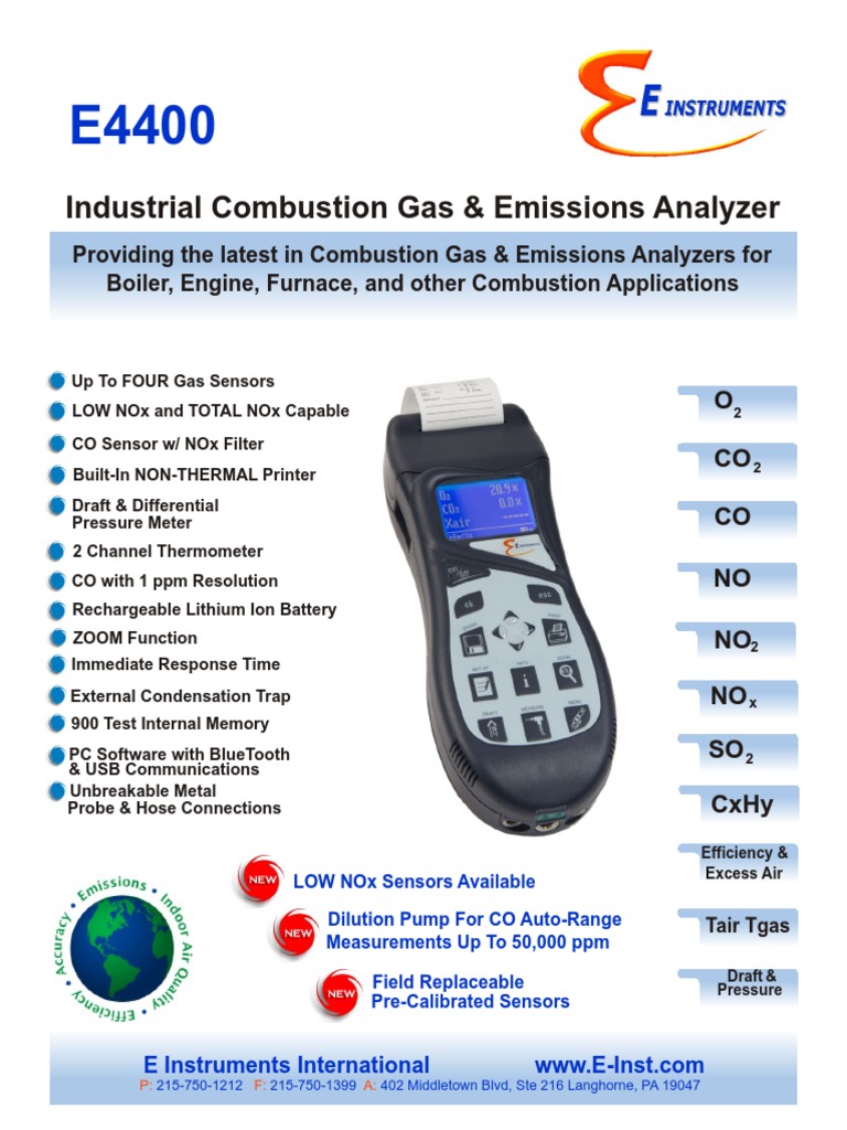 An Advanced Industrial Combustion Gas Analyzer with Multiple Gas ...