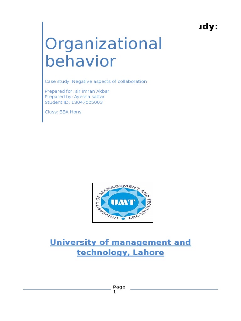 Organizational Behavior Case Study | PDF