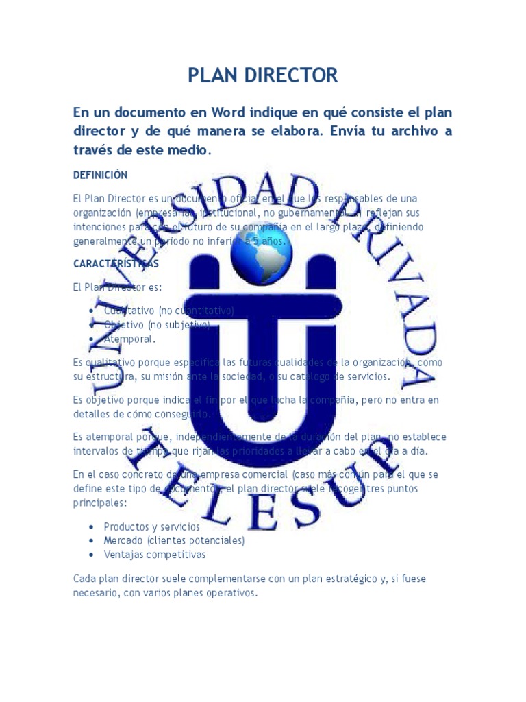 Guía para Elaborar un Plan Director | PDF