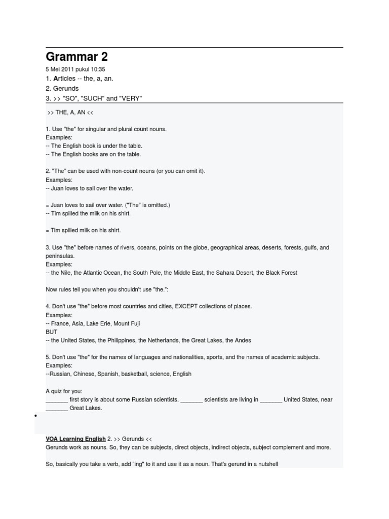 Grammar 2 | PDF | Adverb | Verb