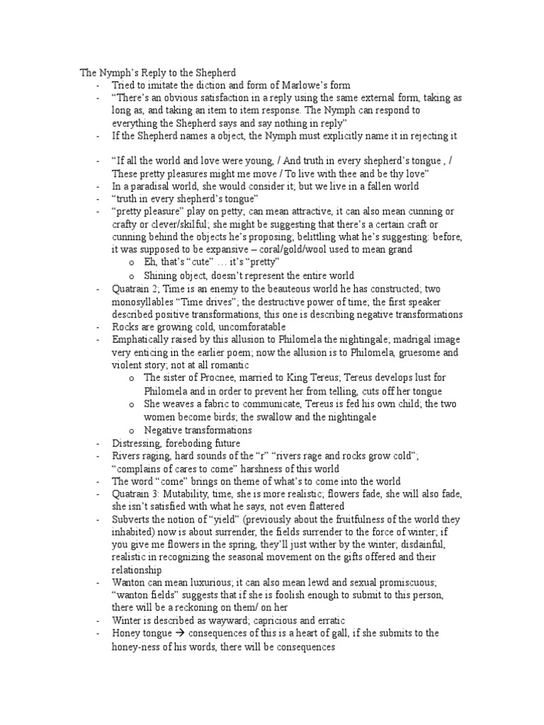 The Nymph's Reply to the Shepherd | Poetry | Fiction & Literature